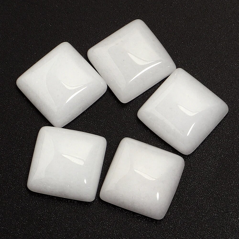 Кабошоны из натурального камня Xinyao 5 шт. Белый, white jade