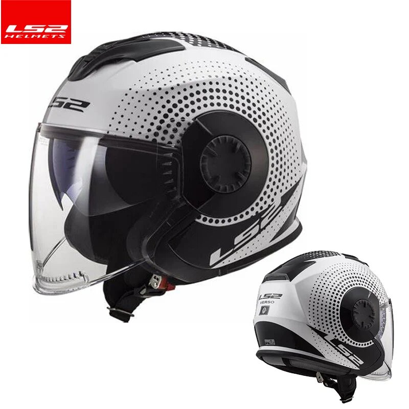 Origina LS2 OF570 винтажный мотоциклетный шлем ls2 Verso с открытым лицом локомотив XL, black white