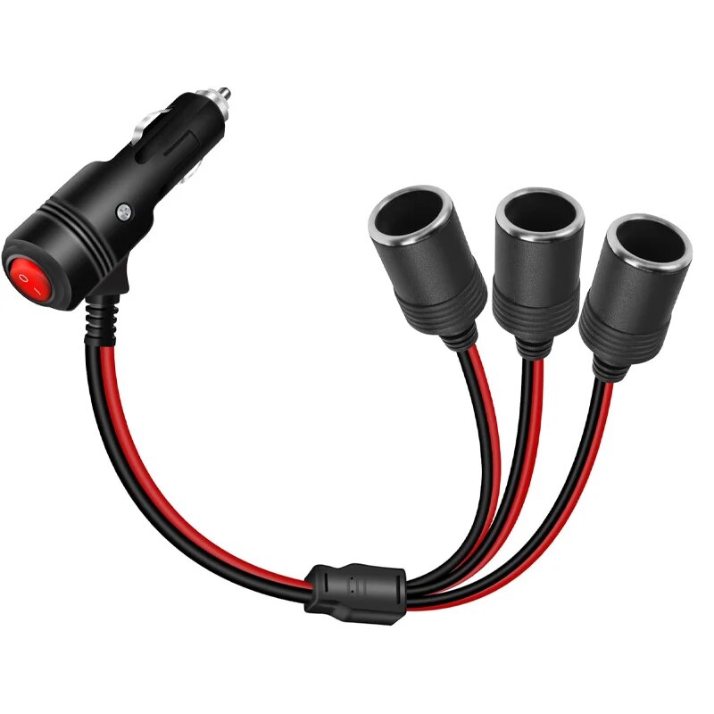 12 В 24 В адаптер зарядного устройства автомобильный прикуриватель от 1 до 3-контактный 1 to 3