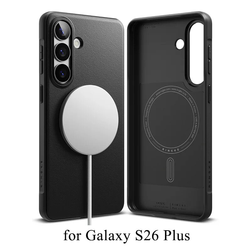 Чехол Ringke Onyx, совместимый с Galaxy S26 Plus, тонкий, из ТПУ, не желтеющий, с Magnetic Black