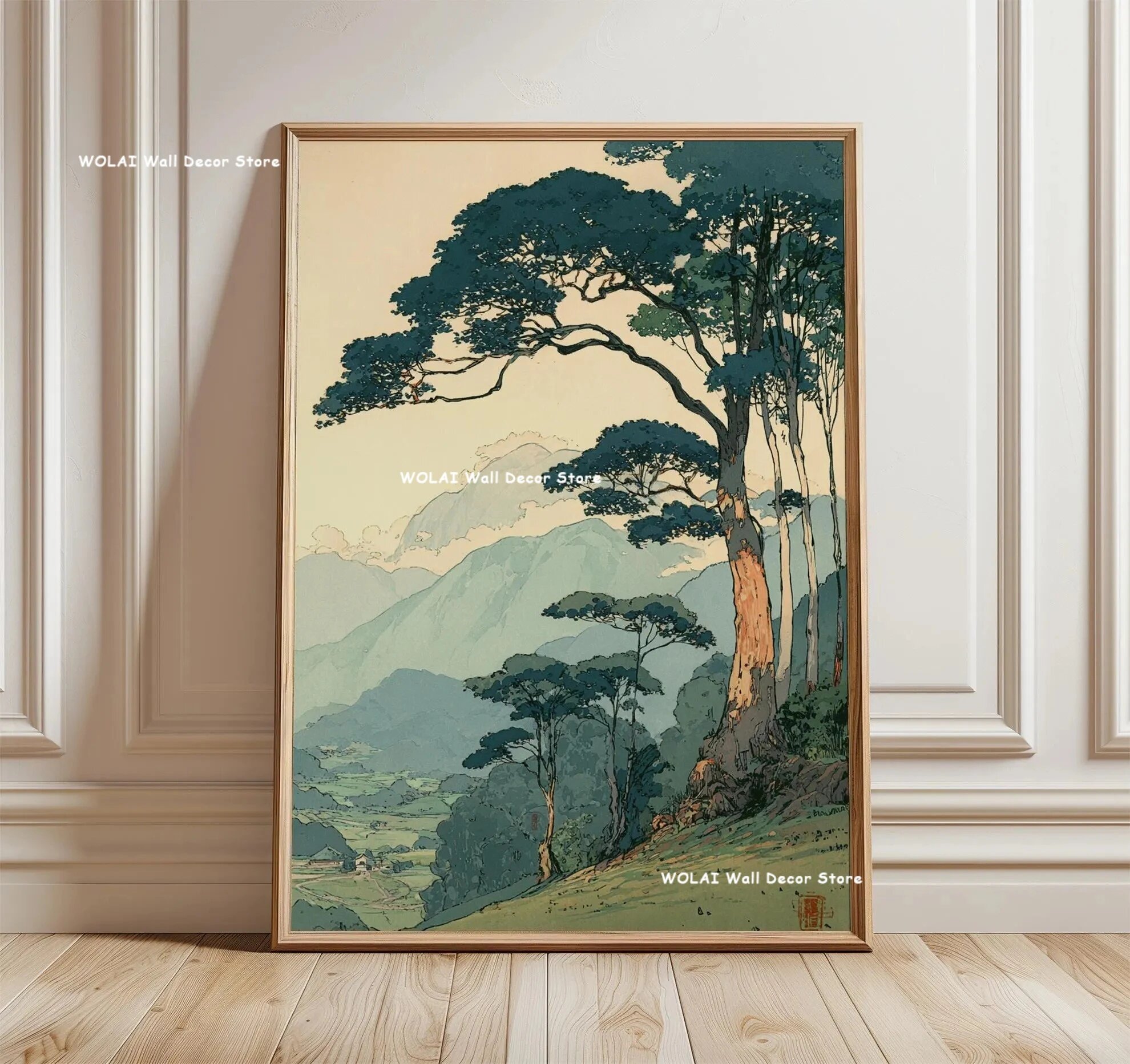 Японский лес, картина на холсте 20x30см, WO2075-1