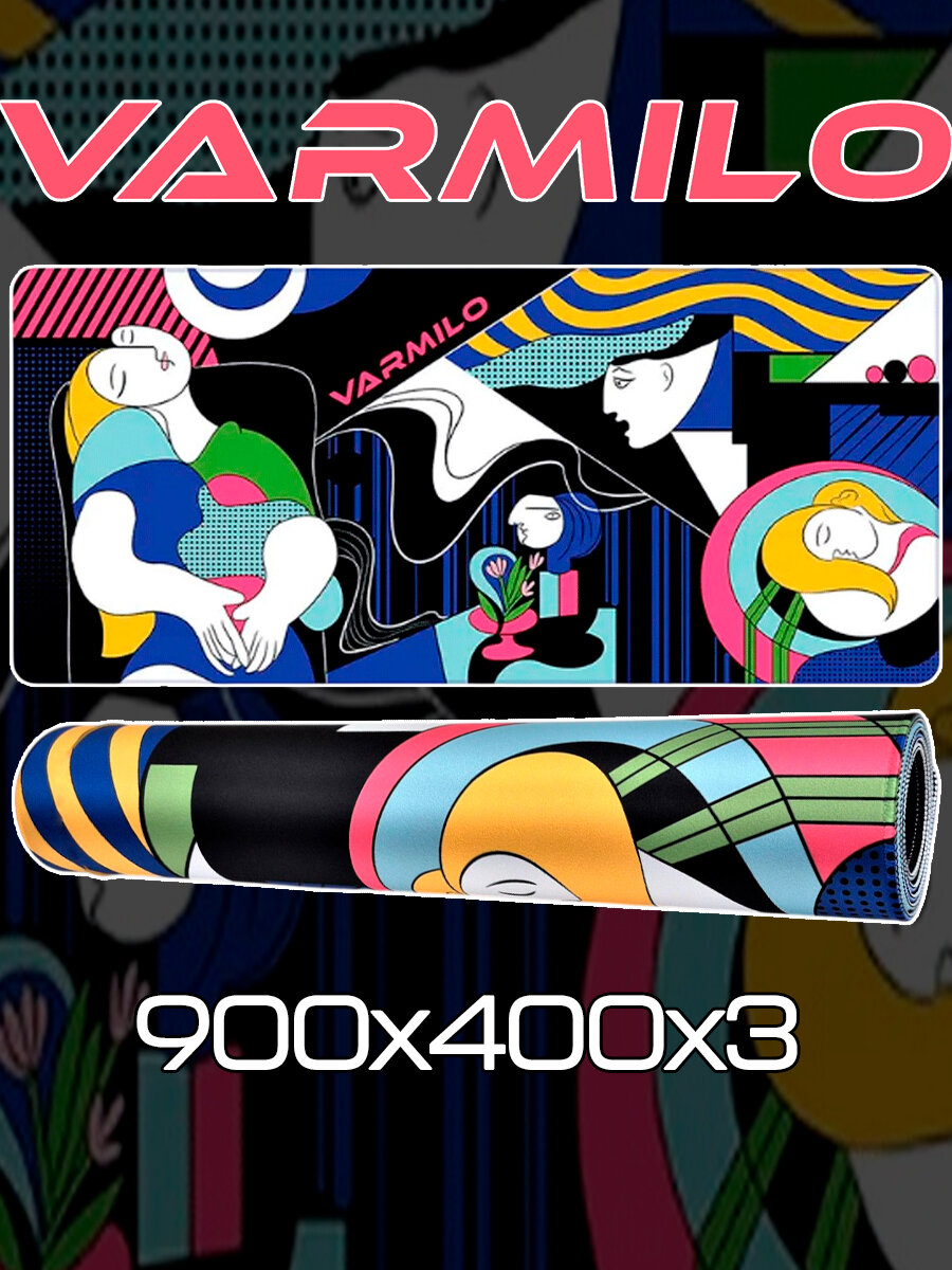 Коврик для мышки Varmilo Picasso Great Artist Deskmat черный, белый, синий