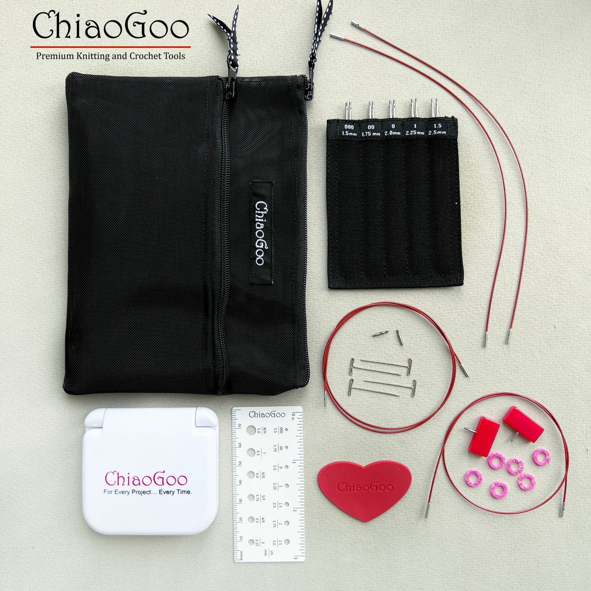 Набор ультратонких спиц 10см Mini Twist, ChiaoGoo