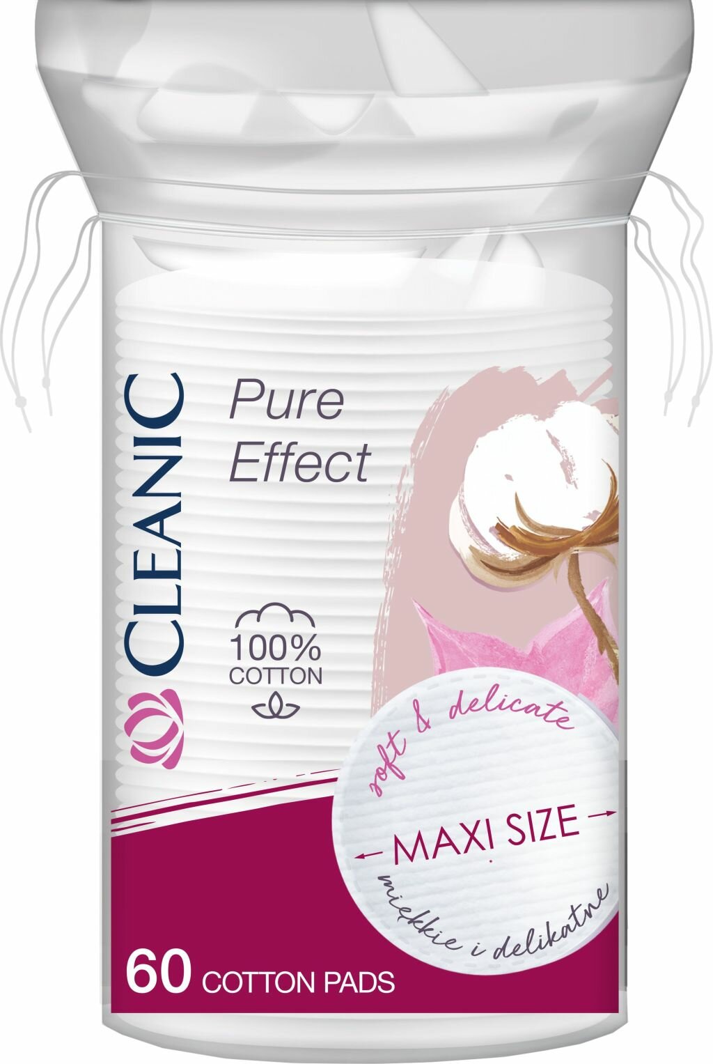 Ватные диски Cleanic Pure Effect maxi size 60 шт