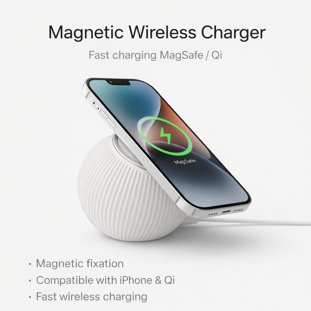 Магнитная зарядная станция со встроенным MagSafe , для смартфонов, PLA, беспроводная