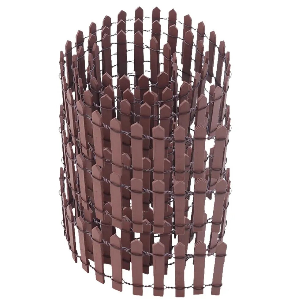 Лента для забора деревянная шоколадного цвета для кукольного сада, длина 0.90 м