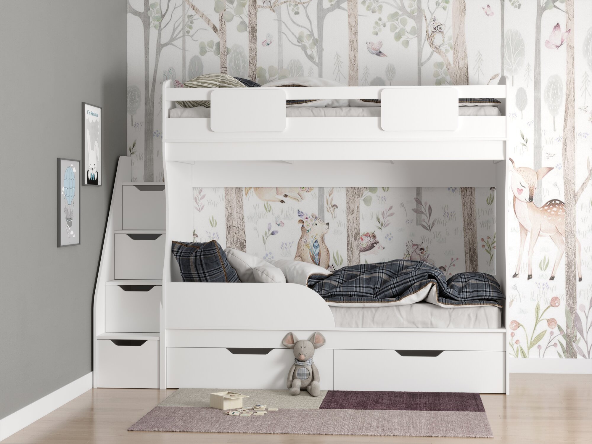 Двухъярусная кровать Дуэт 180х80 с бортиком