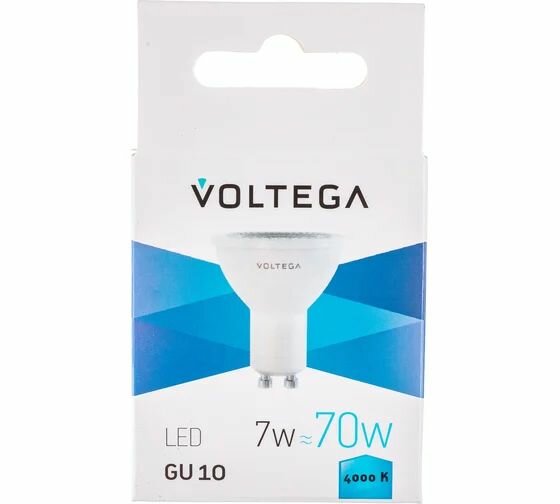 Светодиодная лампа VOLTEGA Софит линзованный GU10 4000К 7W