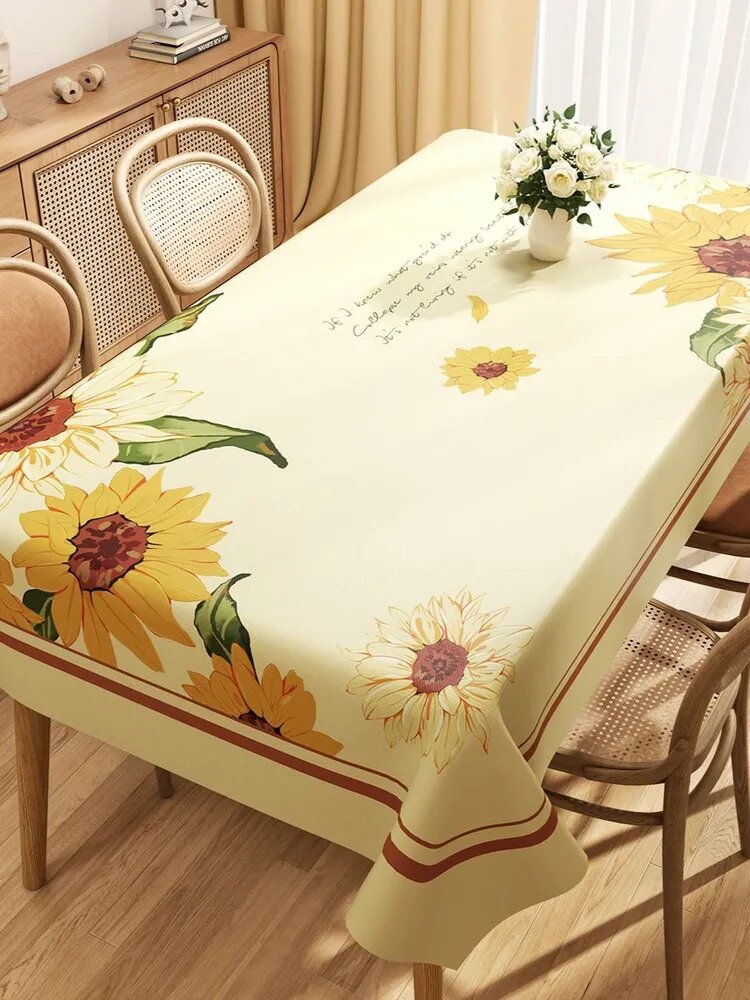 Скатерть Ткань 80x120см, Подсолнух, Защита от ожогов