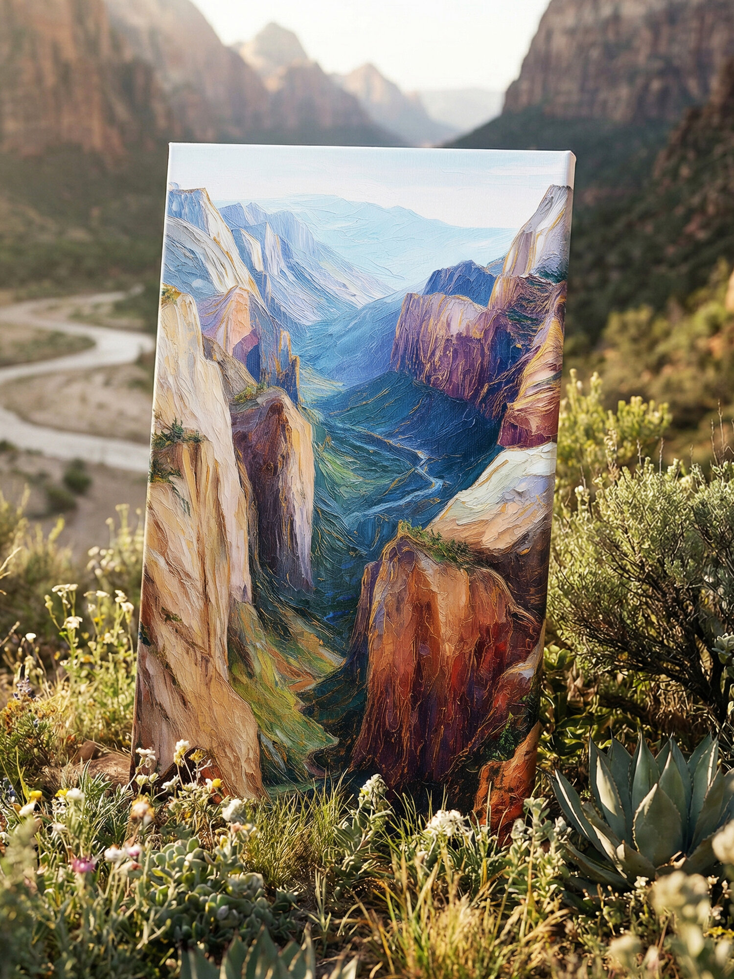 Большая картина Postermarket "Горы" на холсте с подрамником 60х90 см