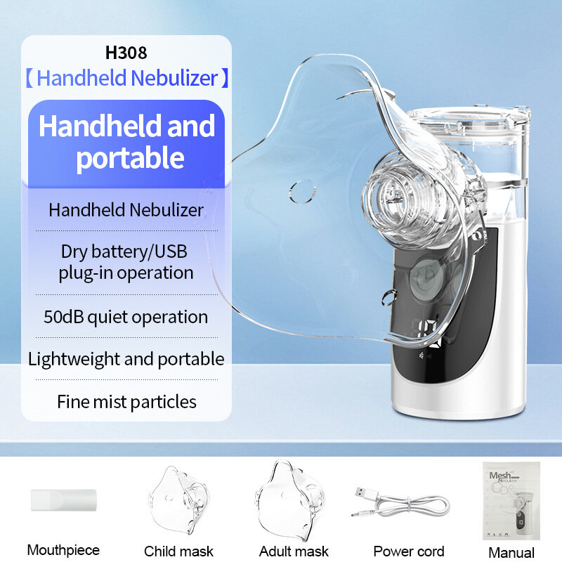 Новый перезаряжаемый ультразвуковой портативный микросетевой небулайзер для домашнего использования, для взрослых и детей.