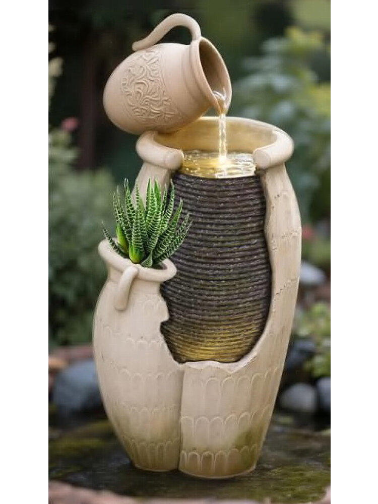 Фонтан декоративный Каскад Кувшин Модерн с подсветкой 54х32х33 KSVA-WXF-2406401