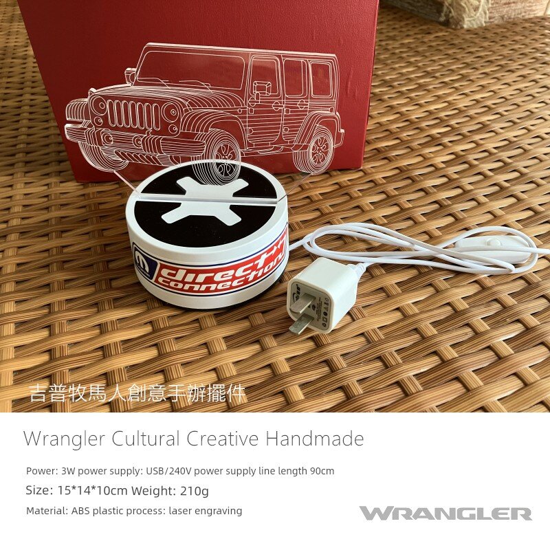 Ночная лампа-фигурка JEEP Wrangler JK 3D с амбиентным светом, для любителей автомобилей и коллекционеров