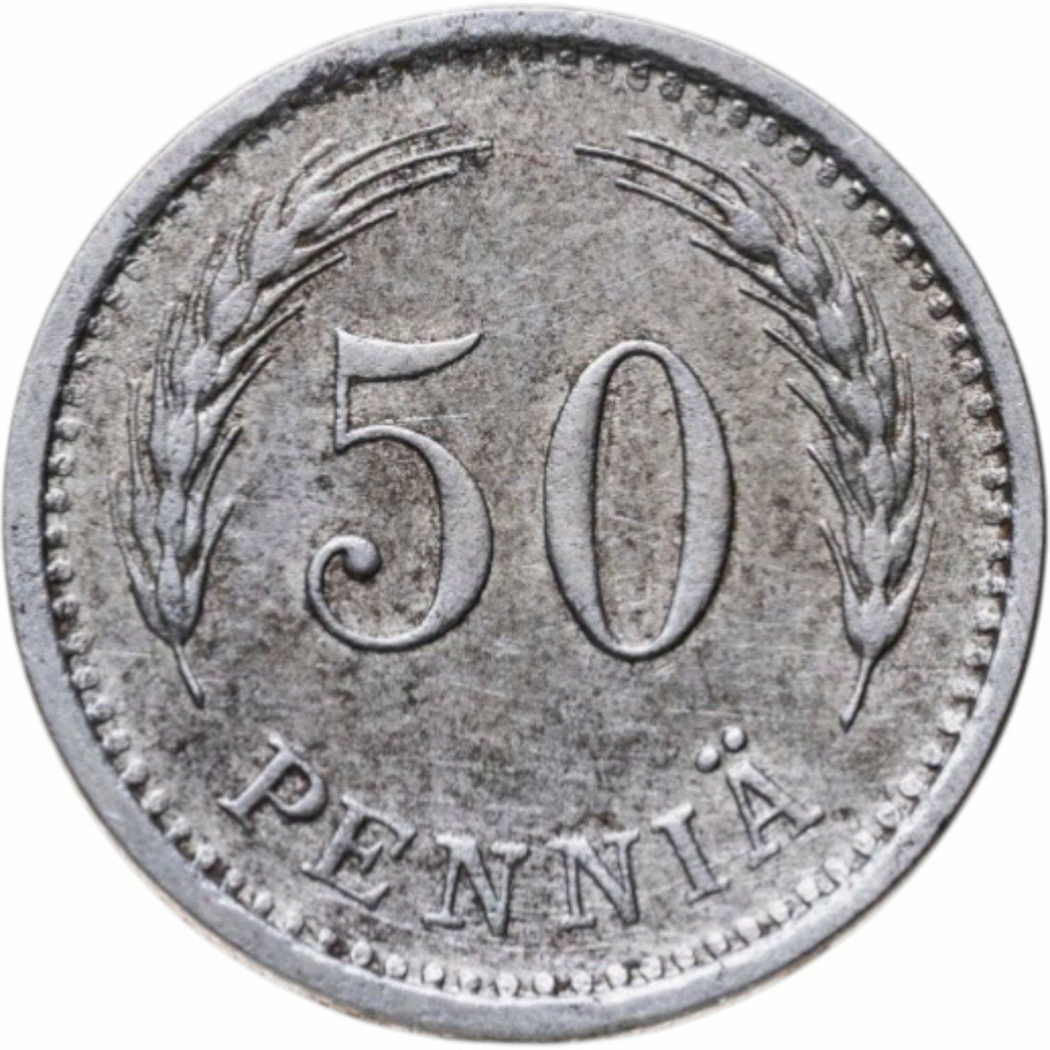 Финляндия 50 пенни (pennia) 1943 Железо /серый цвет/