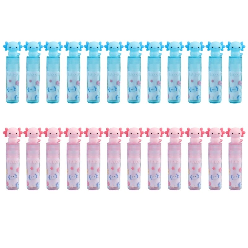 24 Шт Аксолотлевые Ластики Прекрасная Живопись Животных Ластик Выдвижной Карандаш Ластики Школьные Принадлежности Для Детей