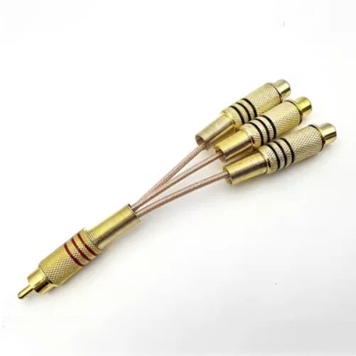 HERKOMYOU RCA аудиокабель разветвитель 1 на 2 10CM, 1RCAM-3RCAF