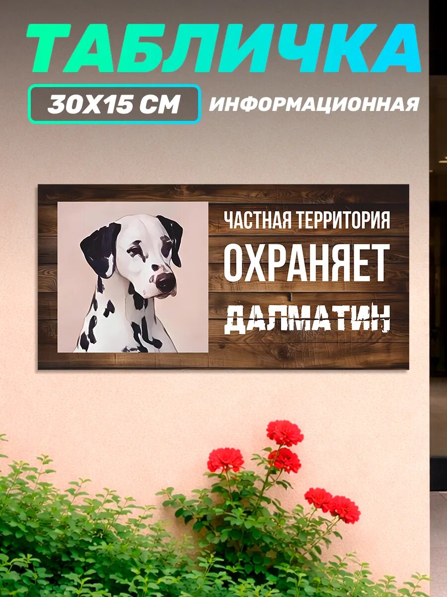 Табличка уличная информационная Охраняет Далматин