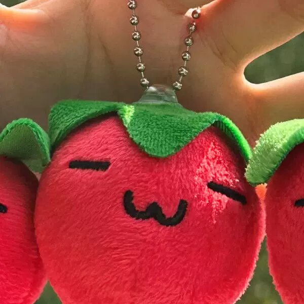Мягкая игрушка томат с кошачьим ртом, мультяшный стеганый вешалка для сумки 8 см