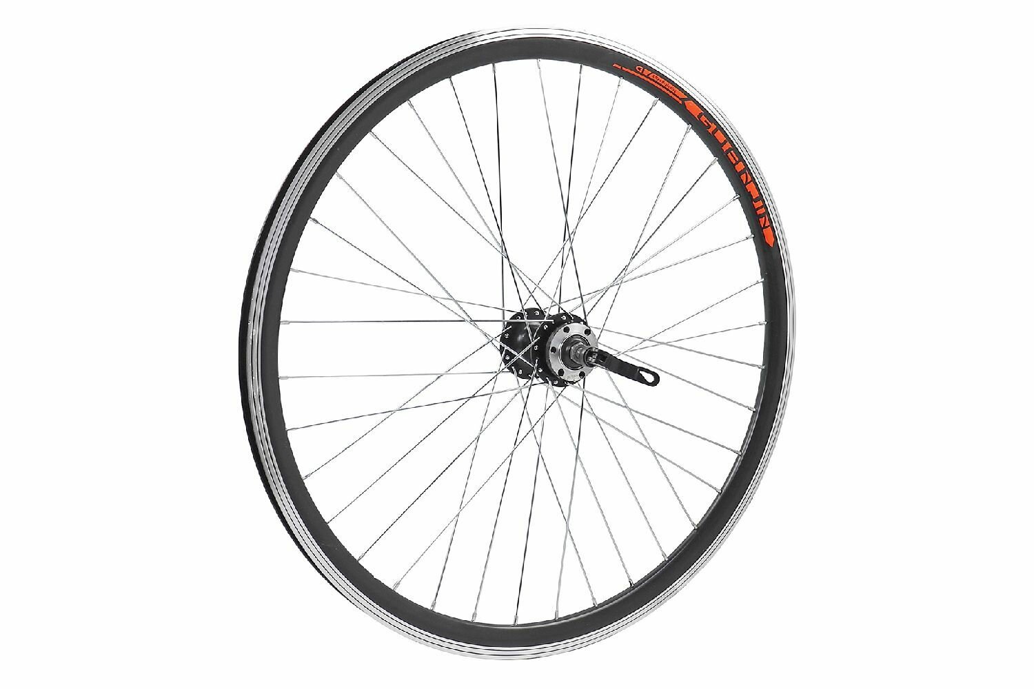 Обод 26" 2-х слойный (алюм.) передний в сборе с втулкой под дисковый тормоз 6болтов, эксцентрик, ПП