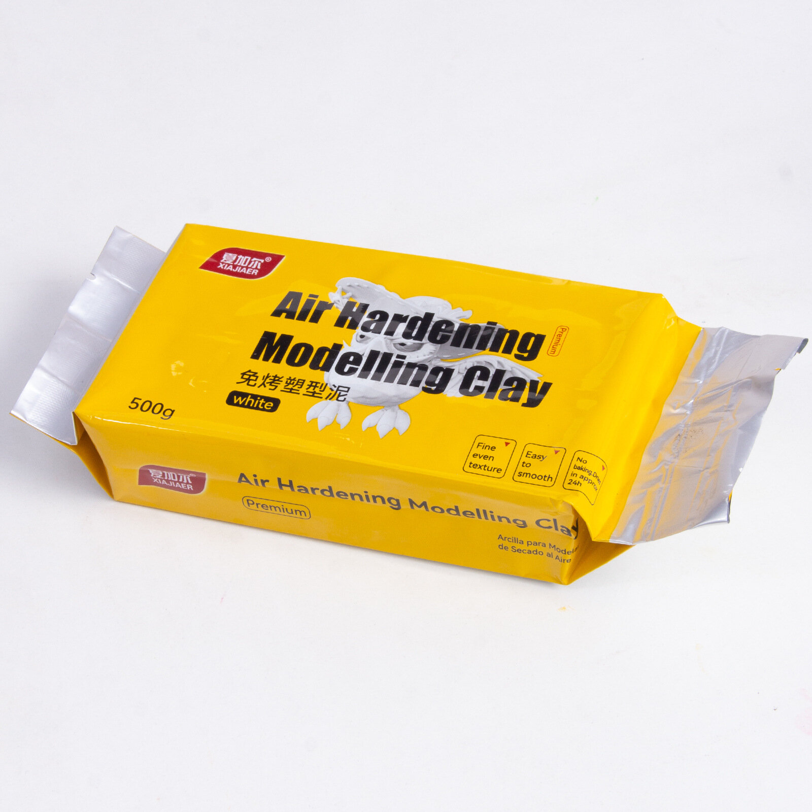 Премиум необжигающая модельная глина для творчества, белая упаковка 500 г - идеально подходит для детских поделок и