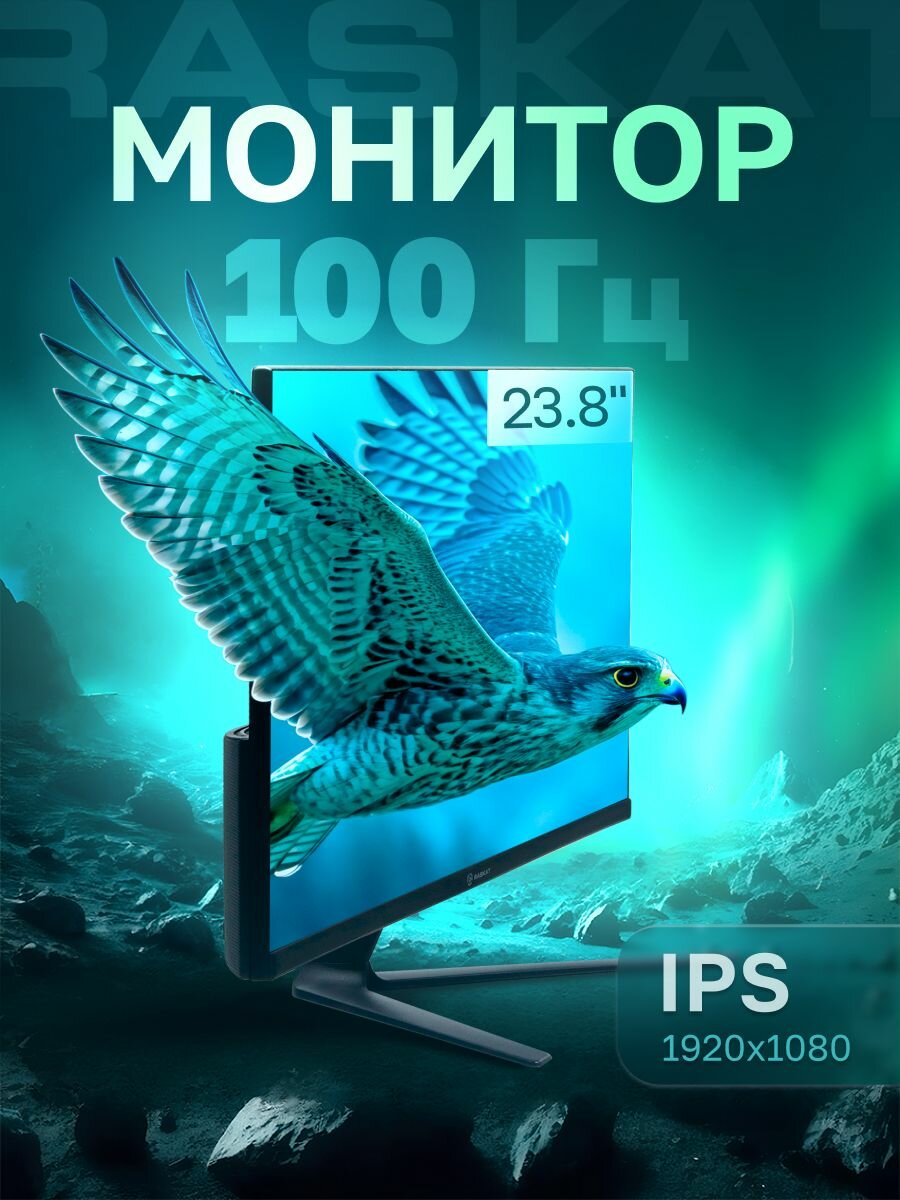 23.8" Монитор Raskat I24F10DA, IPS, 1920x1080, 100 Гц (I24F10DA)
