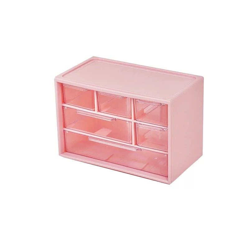 Розовый 9-сеточный настольный органайзер для хранения канцелярии в комнате, прозрачный ящик с ящиками, многоярусный