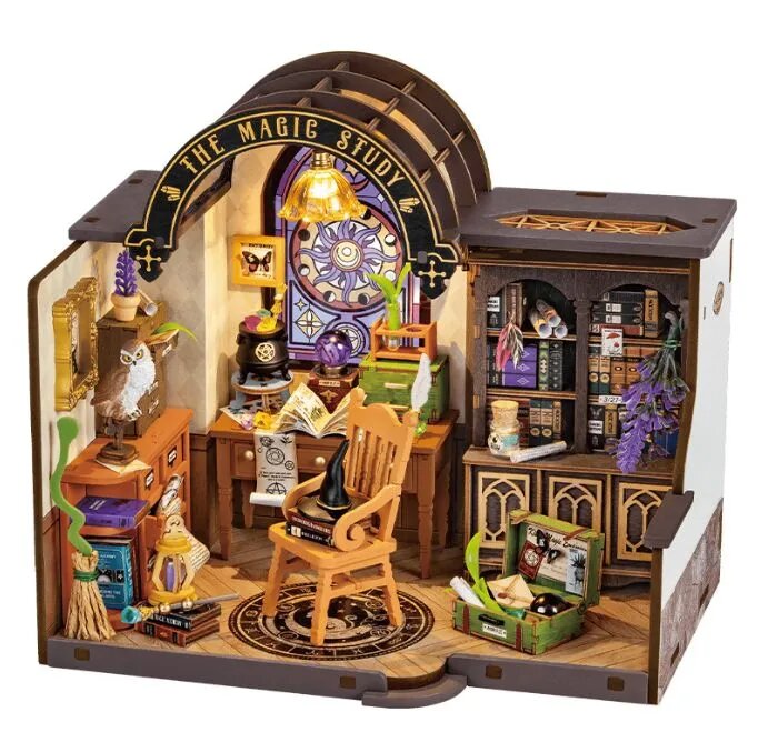 1шт. Без клея, Подарочный Интерьерный конструктор, Rolife Румбокс The Magic Study