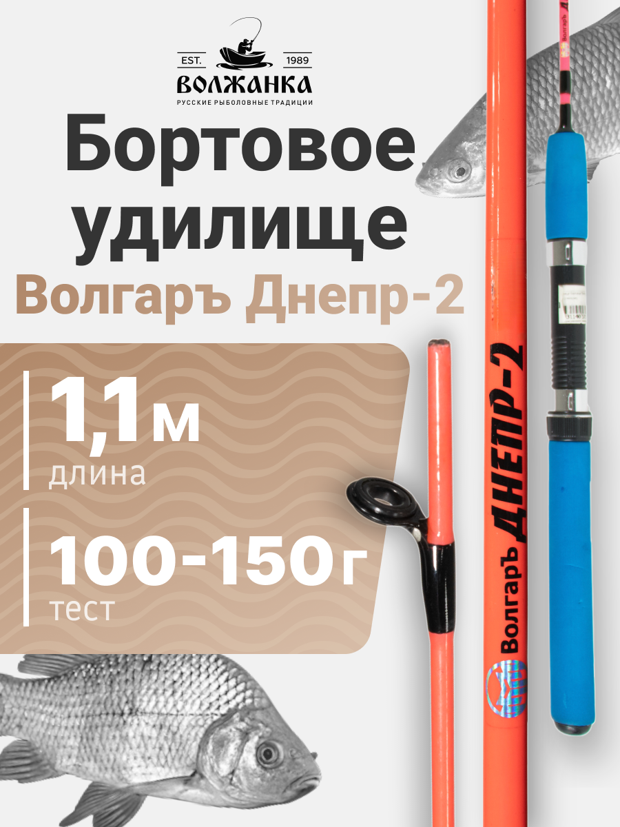 Удилище бортовое "Волгаръ Днепр" 1.1м телескопический 2 секции (композит)