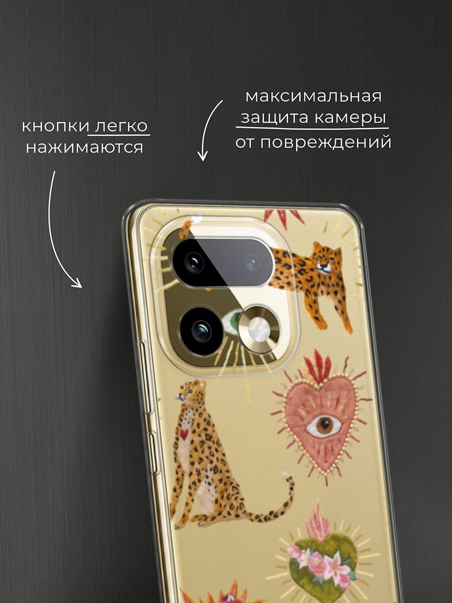 Чехол на Realme 16 Pro+ / Реалме 16 Про+ с принтом Сюрреализм паттерн, прозрачный — фото 1