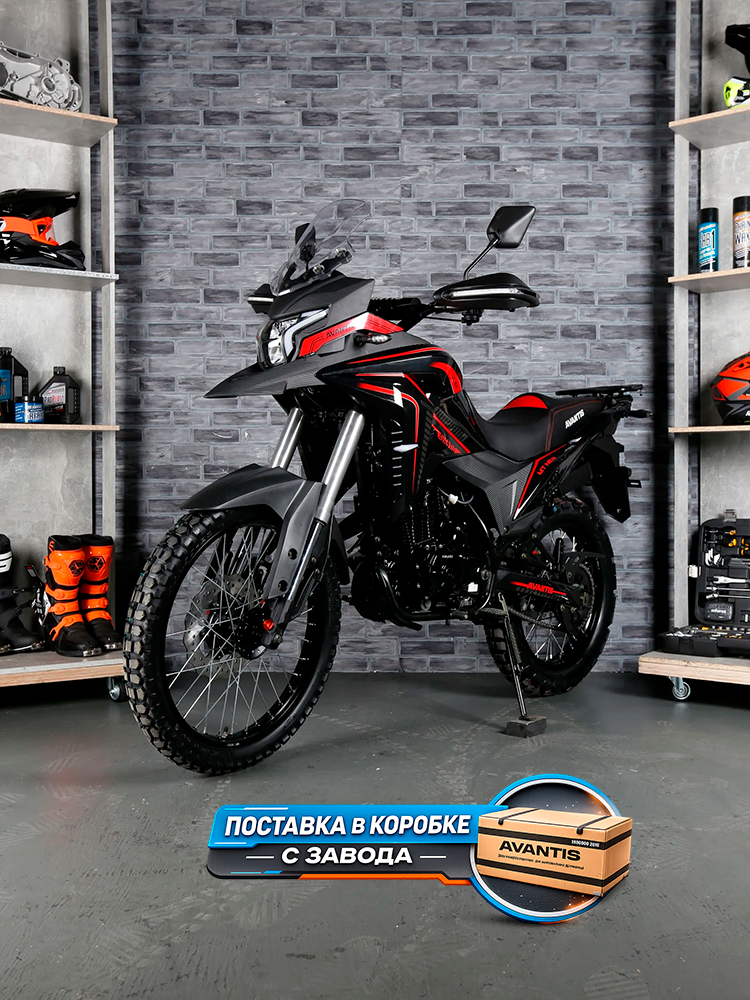 Мотоцикл Avantis MT300 GS, 300cc, ПТС, черный/красный (в заводской упаковке)