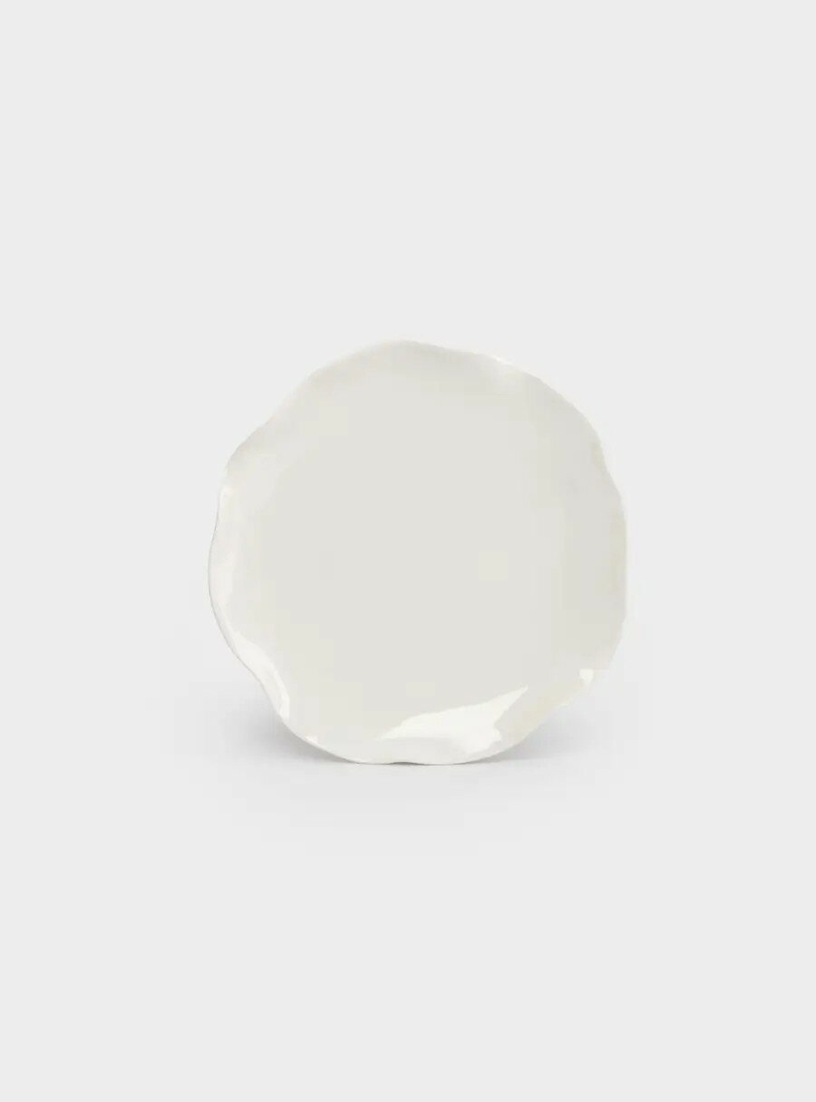 Тарелка закусочная, 20 см, фарфор, белая, Волнистый край, White ocean (Anna Lafarg)