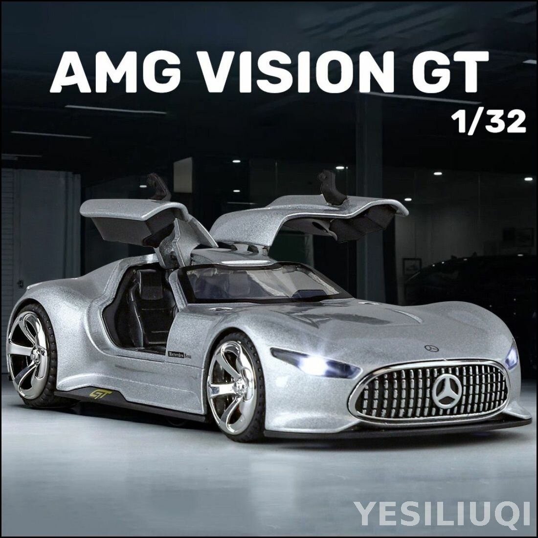 Металлическая игрушечная машина, Benz AMG Vision GT (Мерседес) масштаб 1:32