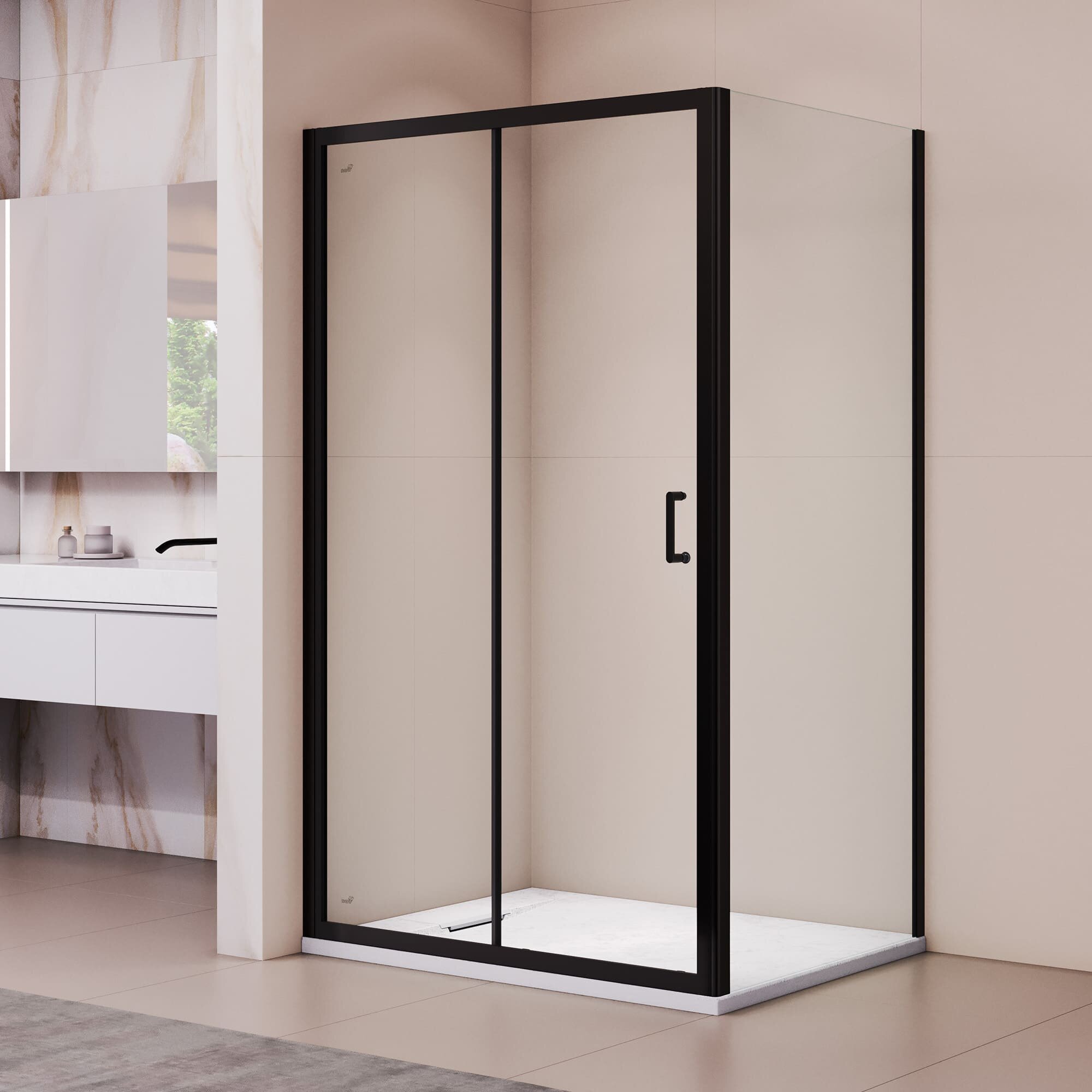 Душевой уголок RGW Passage PA-74B 180х80 стекло прозрачное, профиль черный (410874188-14)