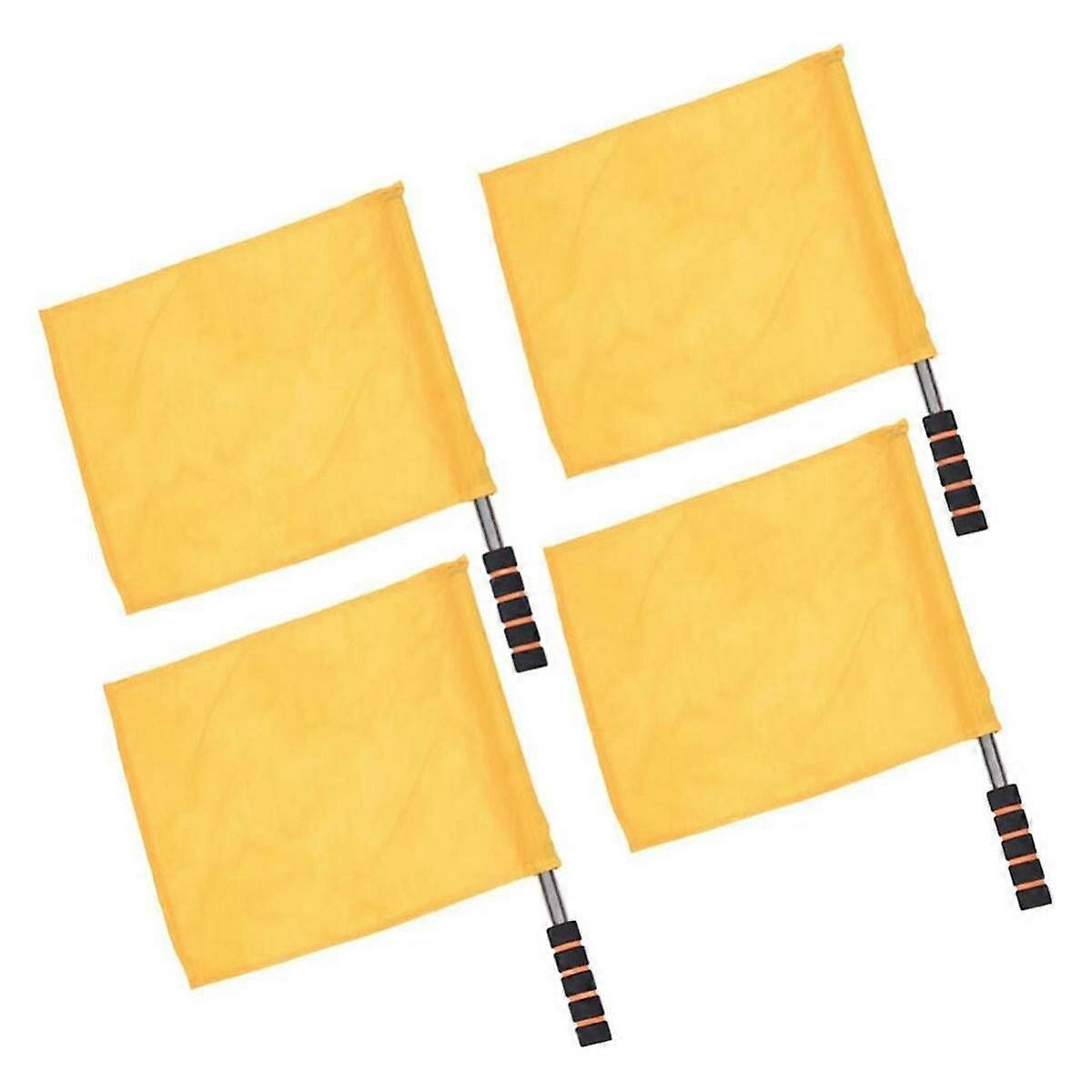 Желтый спортивный судейский флаг (4 шт.), флаг для судейства соревнований по легкой атлетике, флаг для футбольных ворот,