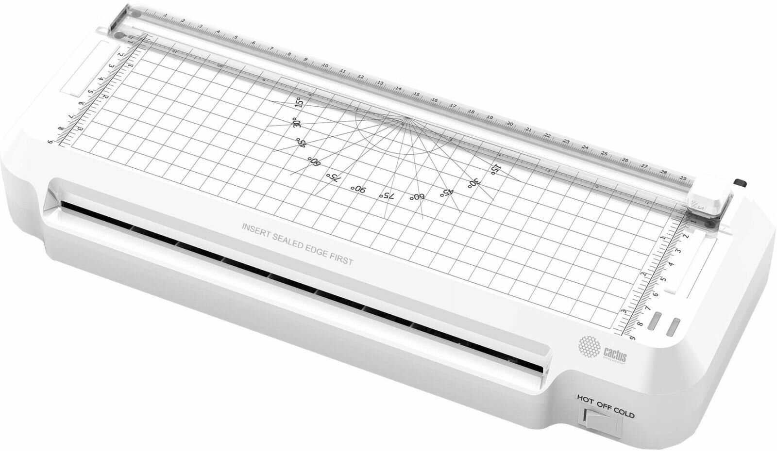 Ламинатор CACTUS белый, A4, 70-125 мкм, 25 см/мин, 2 вала, холодное ламинирование, ламинирование фото (CS-LAB-F2)