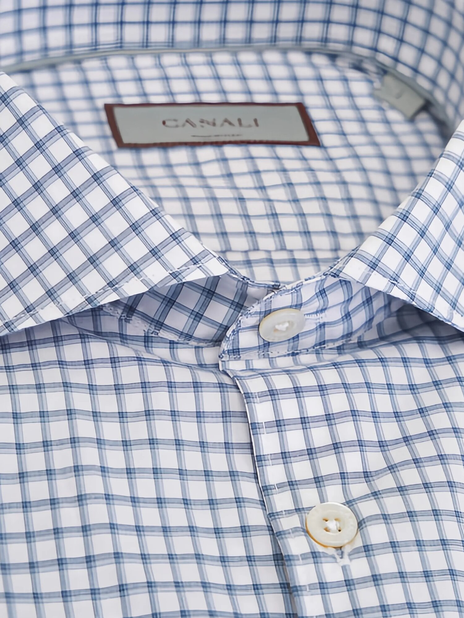 Рубашка Canali Checked cotton shirt, размер L — фото 1