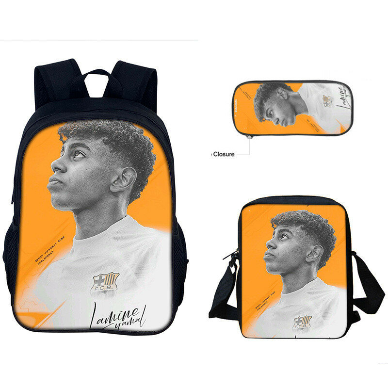 Lamine yamal школьный рюкзак комплект с нейлоновым материалом для учеников и подростков оранжевый