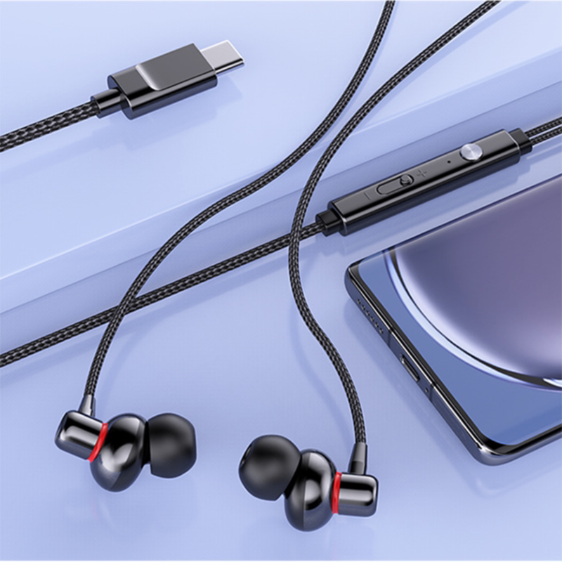 Цифровые проводные наушники подходят для Apple 17/17pro/17promax/Air/16/16promax/15 N7 черный [цифровой Type-C с