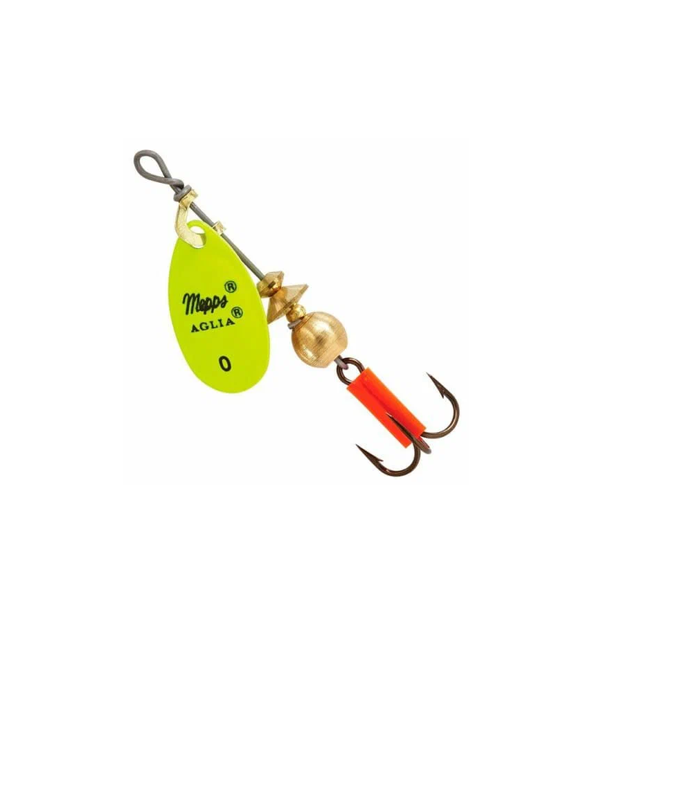 Блесна вращающаяся для рыбалки Mepps AGLIA FLUO, 0, Chartreuse, 5 шт.