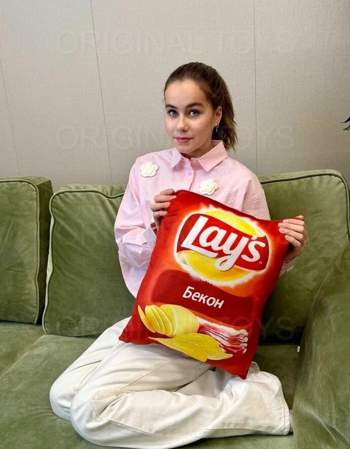 Мягкая игрушка Подушка чипсы "Lays" Бекон, 45 см