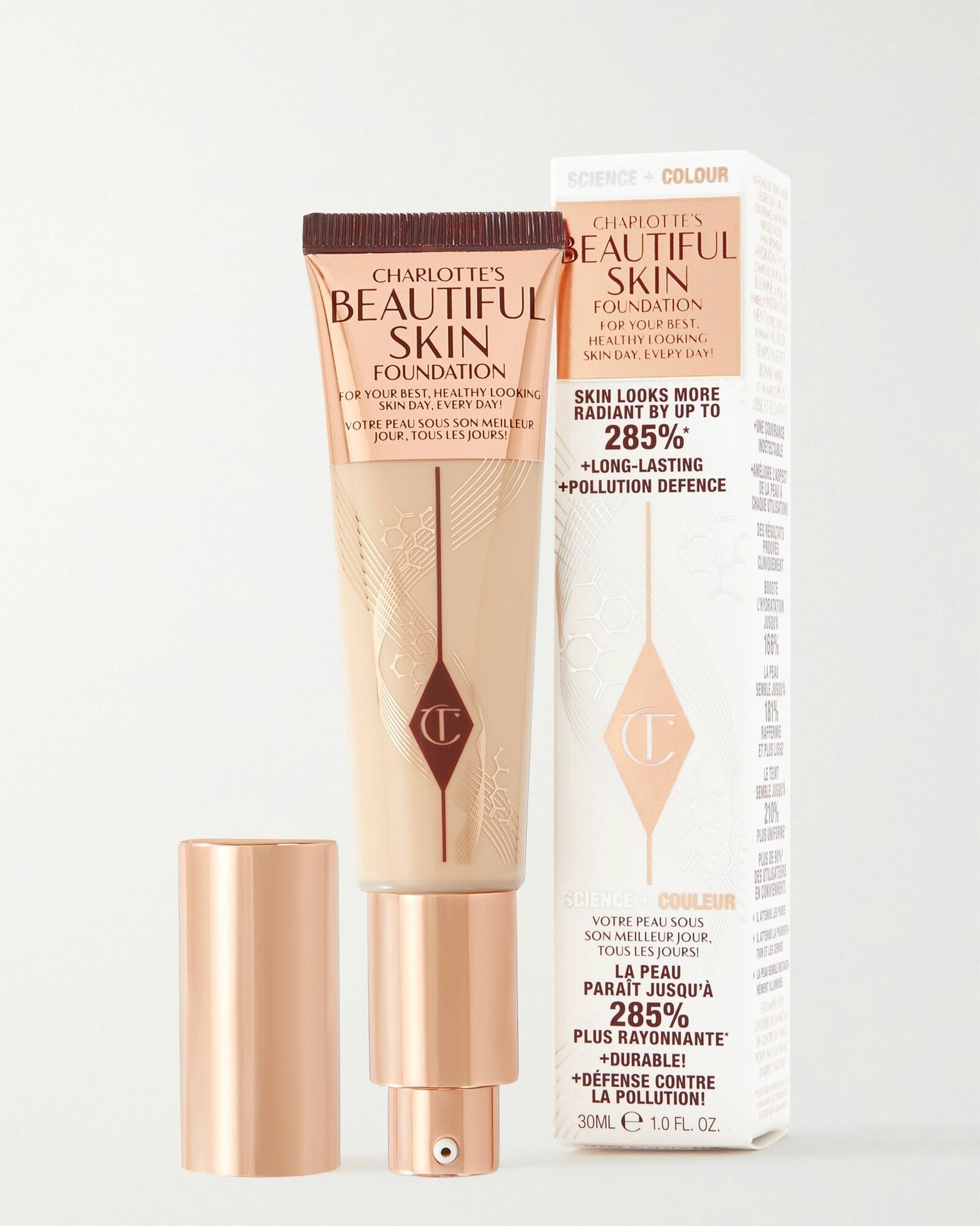 Charlotte Tilbury Тональный крем, 1 Neutral. CHARLOTTE'S BEAUTIFUL SKIN FOUNDATION 30 мл