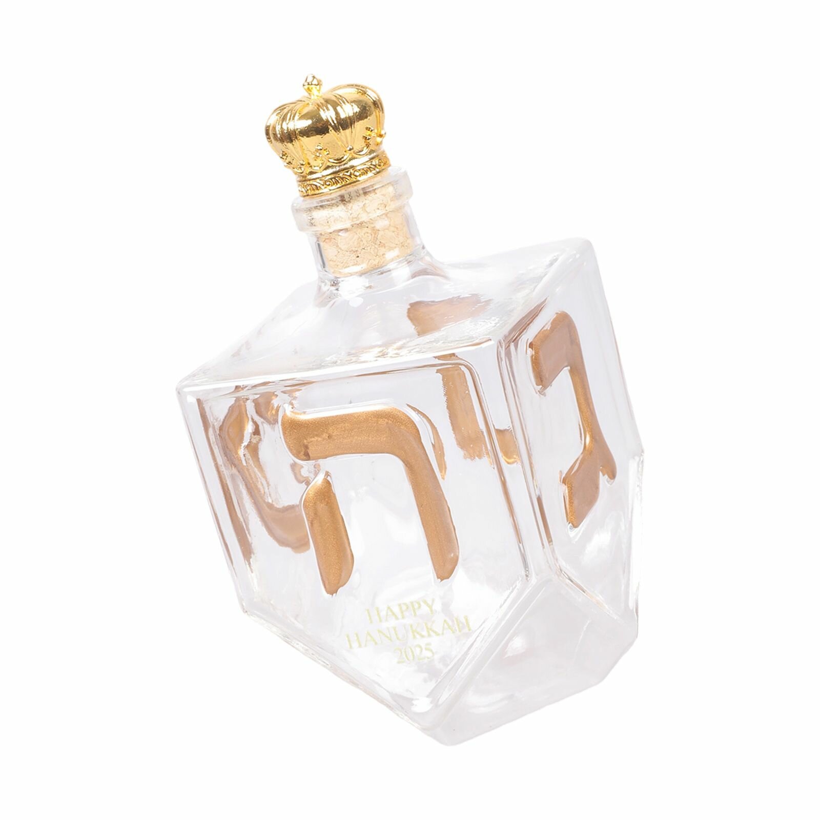 Стеклянная бутылка для хранения виски с золотыми еврейскими символами Хануки