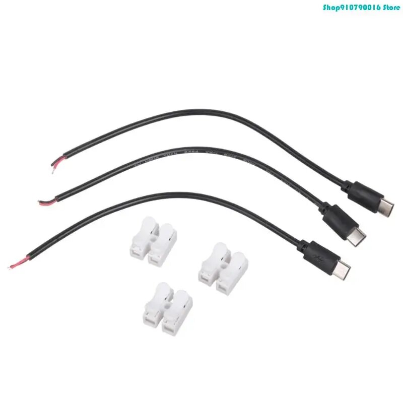 76HD Провод с открытым концом, 90 градусов, USB-штекер типа C, косичка, силовой кабель, оборудование 5 В/2 А