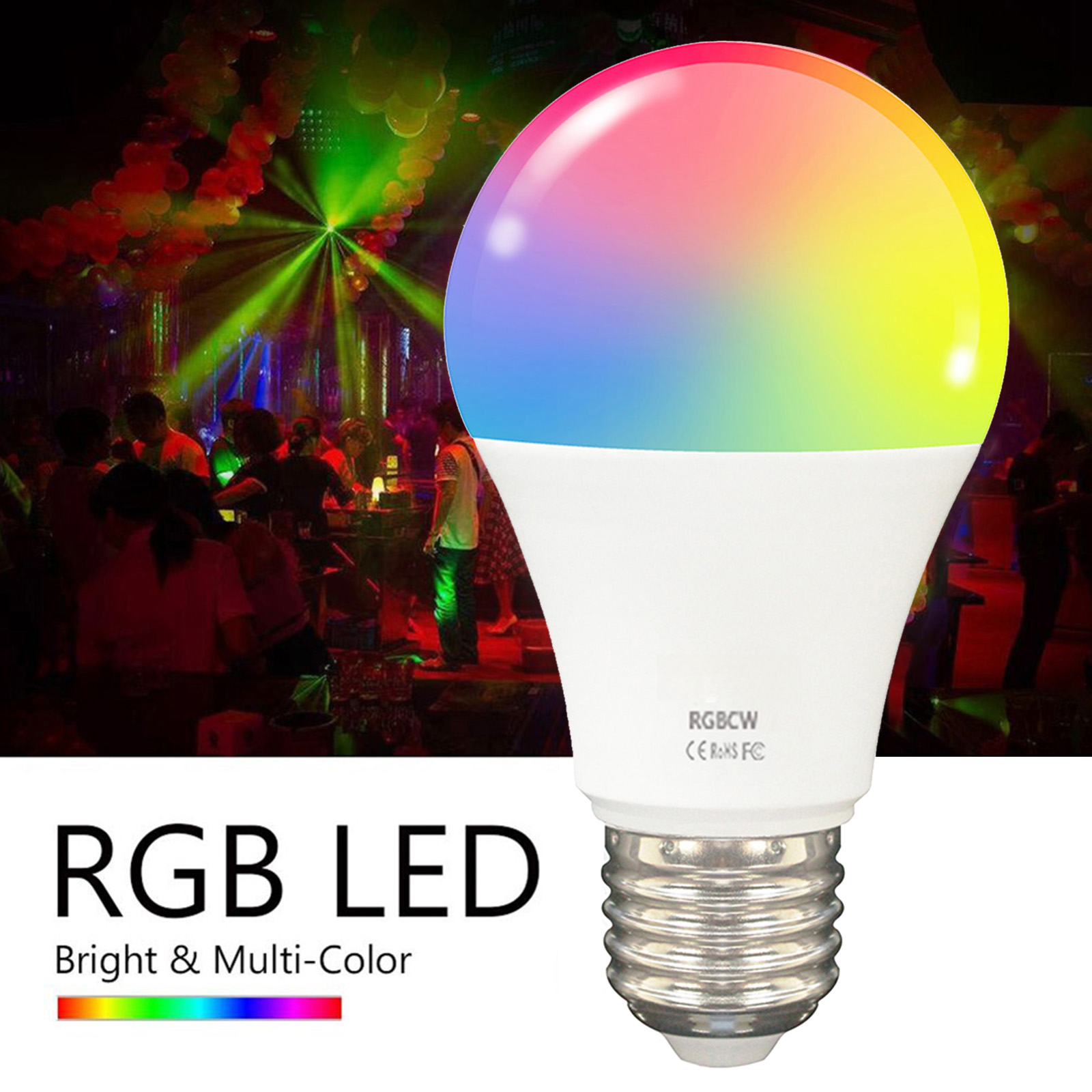 Лампочка E27/E26 WiFi Интеллектуальная zigbee3.0 RGBW 10W LEDs Диммируемая Лампа APP Управление Холодные и Теплые Света Совместима с &Google-Home/IFTTT/Tmall Genie Удаленная Лампочка FC-TY001 AC85-265V 9W 1000LM