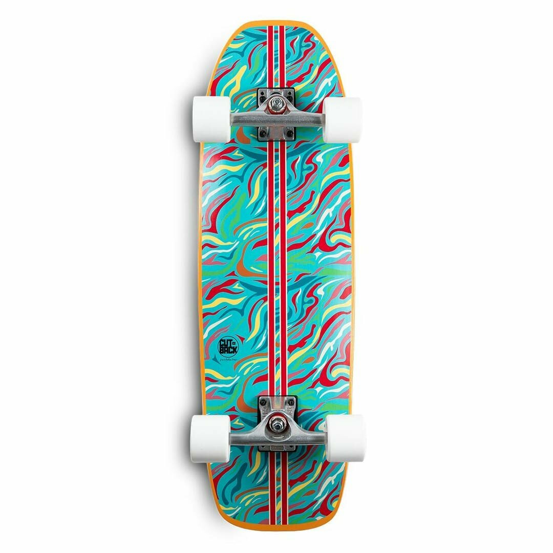 DECATHLON Серфскейт Cutback Surfskates Camo 32 LT, многоцветный, 81x24.13 см, 65 мм, 83A