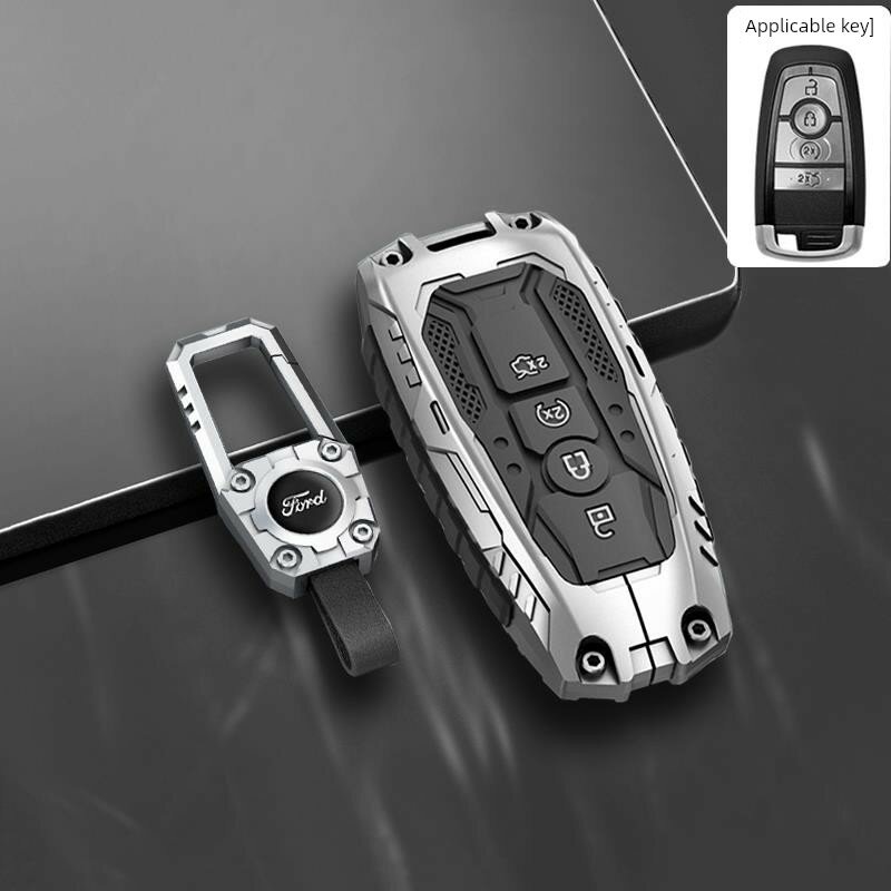 Ключевой брелок Ford F150 Raptor Mustang Explorer Mondeo 2024 Mach-E умный 4-кнопочный C-стиль, серебристый с новым