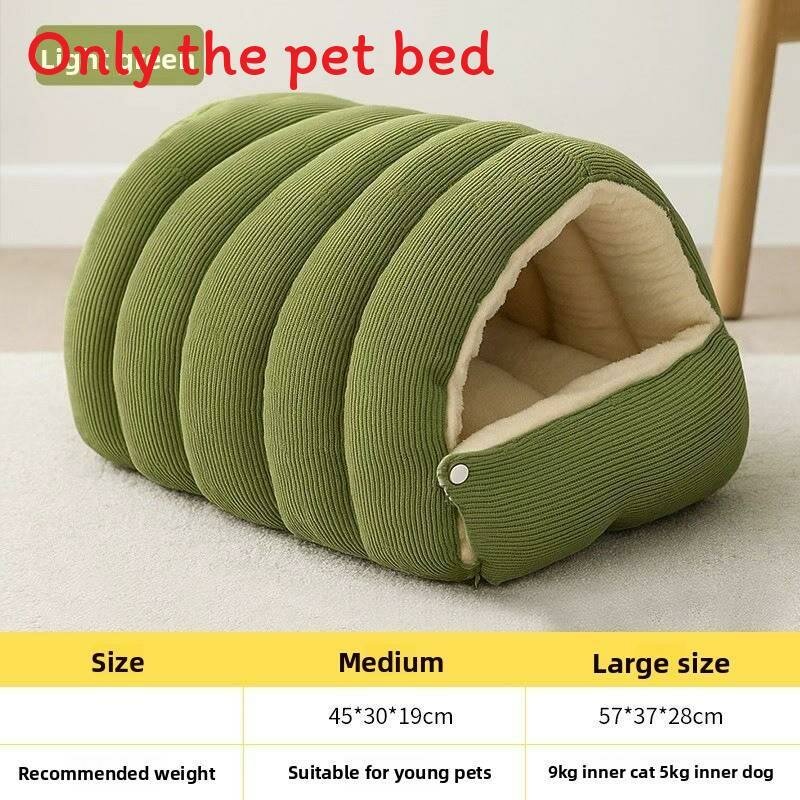 Winterready pet sleep cushion with insulation and washable cover for indoor cats and dogs green
