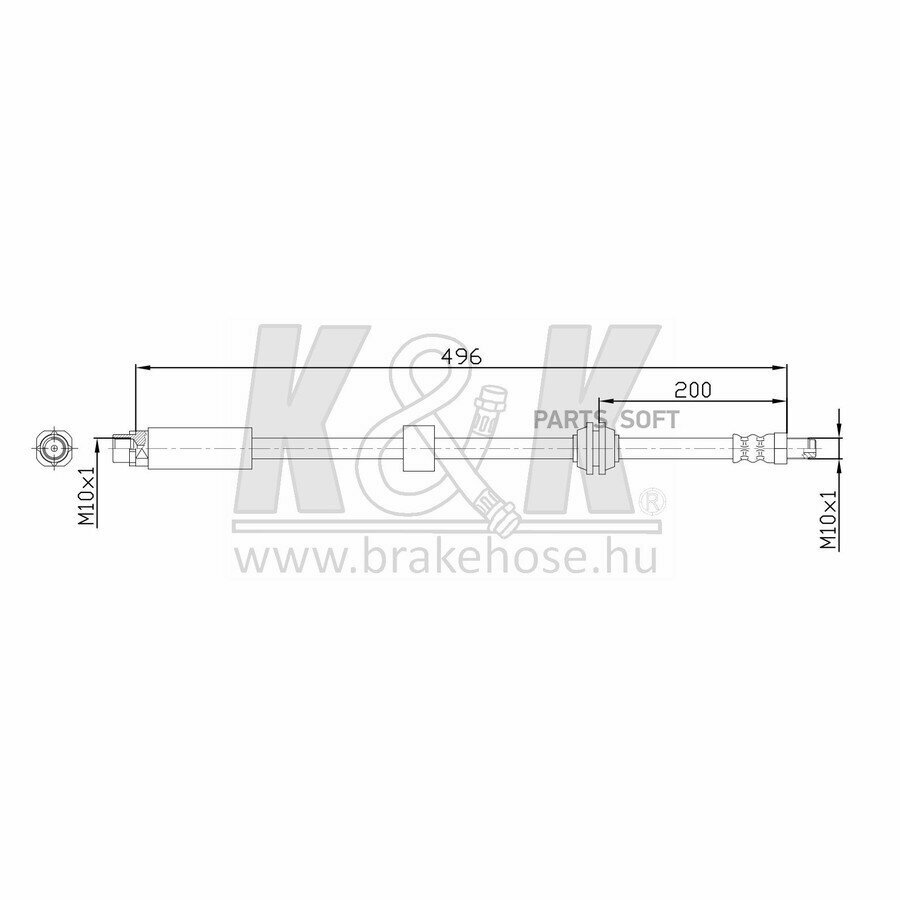 FT0942 K&K Тормозной шланг K&K FT0942 | цена за 1 шт