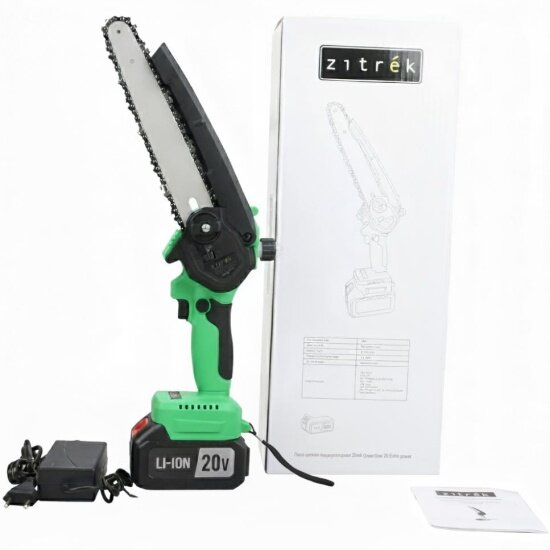 Пила цепная аккумуляторная Zitrek GreenSaw 20 Extra power (20В, 1x4 Ач, ЗУ) 082-1851-1
