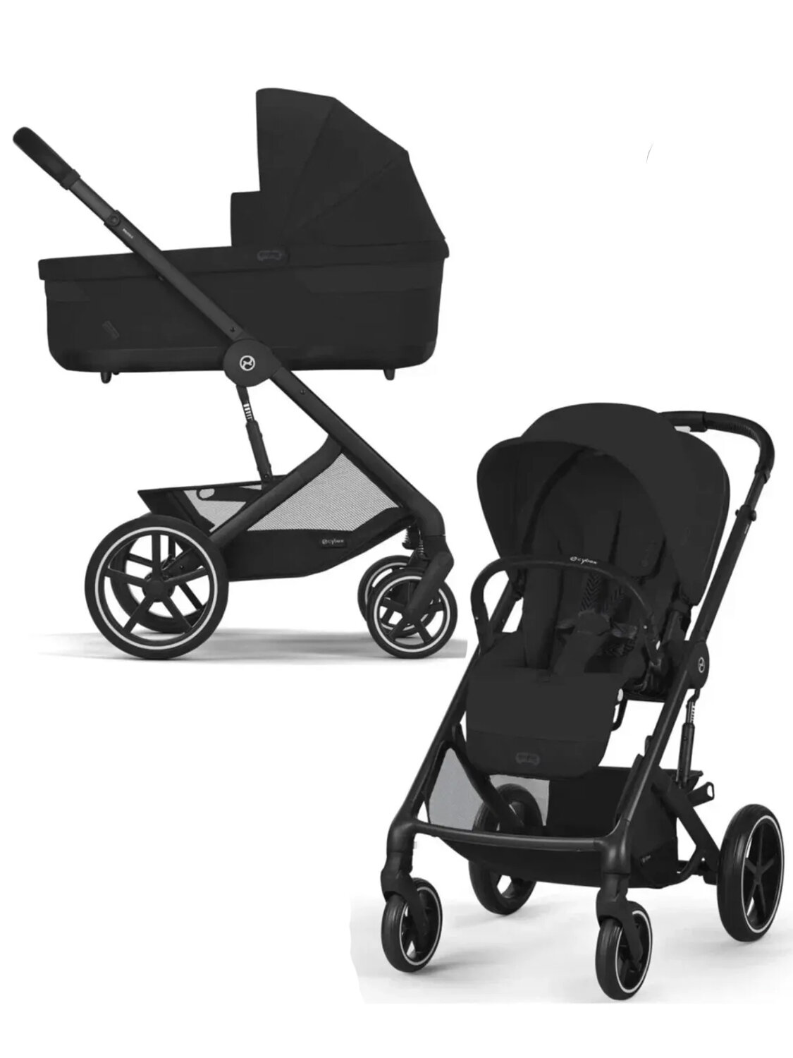 Коляска 2 в 1 Cybex Balios S Lux BLK Moon Black с дождевиком 524002455